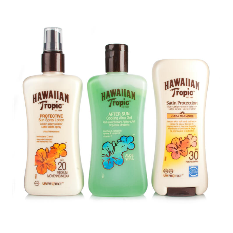 Hawaiian Tropic Protection Spray Lotion And Aftersun Cooling Gel