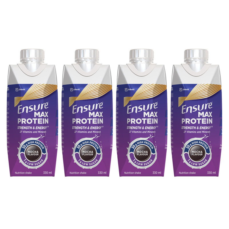 Buy Ensure Max Protein Shake Mocha 330ml | x4 Pack | Chemist Direct Buy Ensure Max Protein Shake Mocha 330ml | x4 Pack | Chemist Direct
