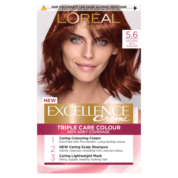 Loreal Paris Excellence Creme 5 6 Natural Rich Auburn Hair Dye 1 Kit