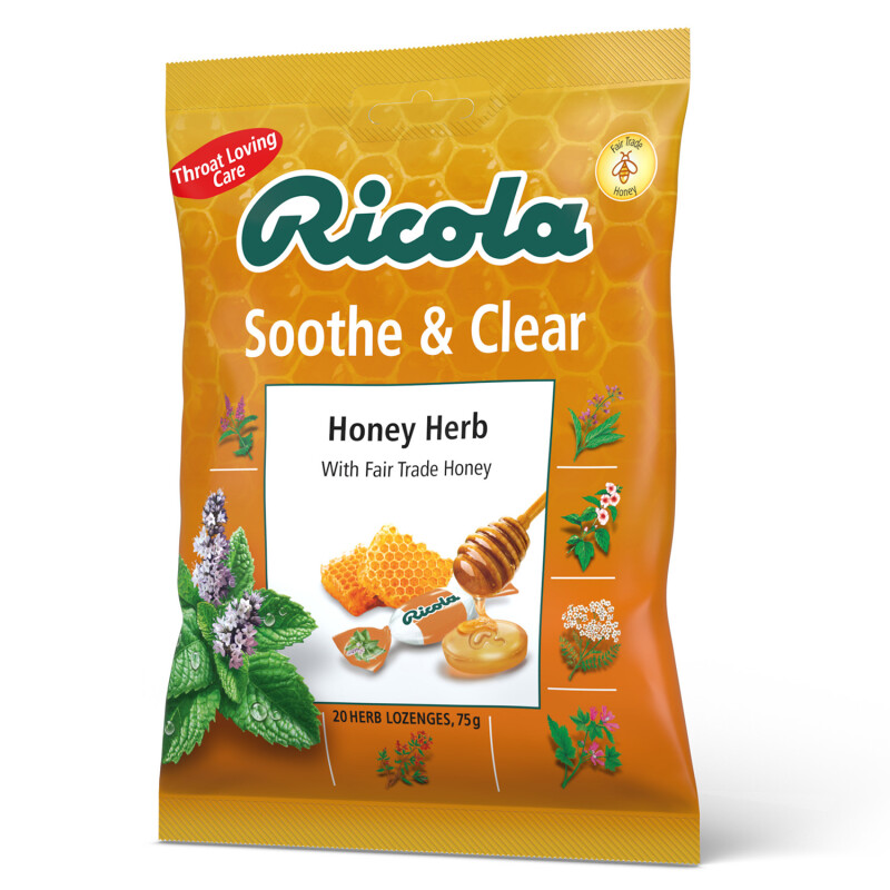 Ricola Soothe And Clear Honey Herb Cough Drops 20 Lozenges